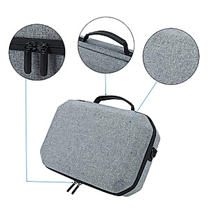 Hounyoln Hard Travel Case for Oculus Quest 2,Meta Quest 2 VR Gaming Headset and Controllers Accessories Waterproof Shockproof Protective Carring Storage Bag with Shoulder Strap(Gray)