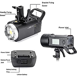 Godox AD400 Pro AD400Pro Flash w/2.8MLight Stand+Sandbag w/Godox 60 * 60cm Softbox with Grid GN72 TTL Monolight,1/8000 HSS Outdoor Flash Speedlight, 0.01-1s Recycle Time for Canon Sony Nikon,etc