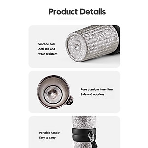 JOEY'S CHOICE 23.67oz/700ml Large Capacity Pure Titanium Double Wall Insulated Tumbler Portable Straw Ice Blaster Car Cup for Milk, Coffee, Water and Juice (Dark Blue)