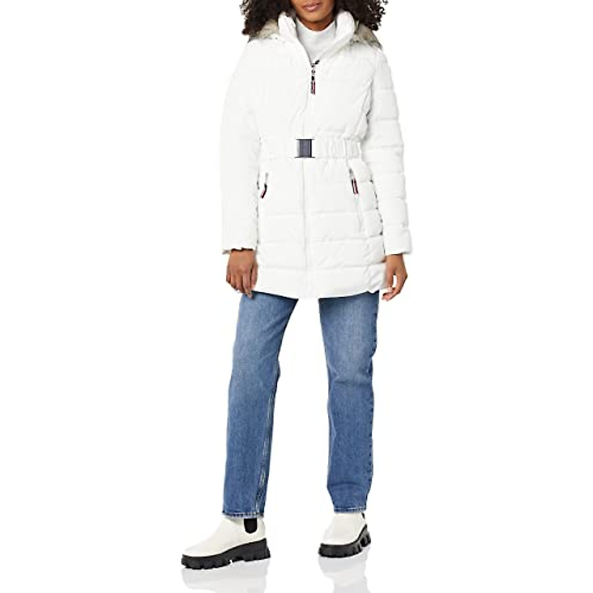 Tommy Hilfiger womens Tommy Hilfiger Women's Puffer Jacket, Cloud White, Medium US