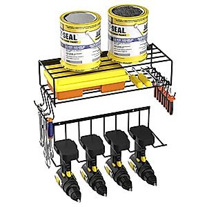 Power Tool Organizer Holder Wall Mounted Tool Storage,Wall Mount Tool Organizers and Storage Rack for Garage Organization,Garage Wall Organizer with Shelf