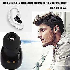 Cuifati TI8S Wireless Bluetooth Earphones, Portable Mini Sports Headsets with Mini Portable Charging Box, Ergonomical Clear Stereo Headphones for Cycling and Running(Black)