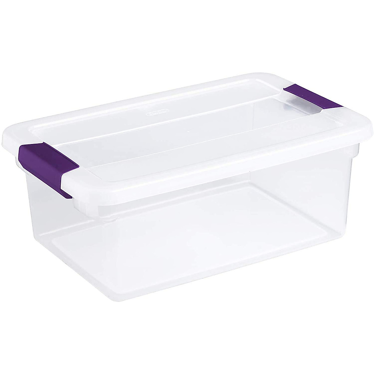 Sterilite 15-Quart Clearview Latch Box Storage Tote Container Storage 3PK, Purple