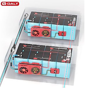 DALY BMS Parallel Connector 1A+ LiFePo4 16S BMS 48V 150A with Cooling Fan UART RS485 CAN Bluetooth BMS Parameter Programmable for Rated 3.2V Lithium Power Bank Storage Off Grid Solar System