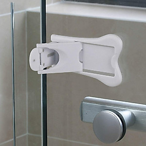 QWEQWE Sliding Door Lock for Child Safety - Baby Proof Doors & Closets. Childproof Your Home with No Screws or Drills,Child Safety Window Stopper(Set of 2, White)