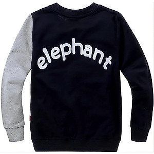 CM-Kid Little Boys' Elephant Long Sleeve T-shirt Cartoon Head Sweatshirt, Black, 6T
