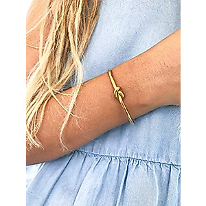 Altitude Boutique Knot Bangle Bracelet Thick 18K Gold Plated (Gold)