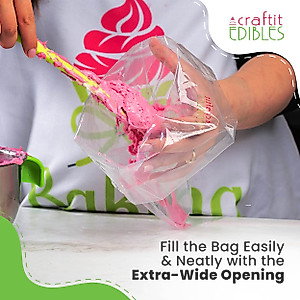 Extra Large Piping Bags 21 Inch Disposable Piping Bag - 80 Heavy Duty Durable Extra Wide + 2 Ties – Bakers Choice Microwaveable Large Pastry Bags Set - Icing Piping Bags by Craftit Edibles