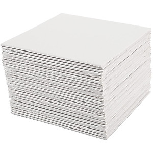 Tosnail 36 Packs 6" x 6" Artist Painting Canvas Panels White Blank Stretched Canvas Canvas Board Small Paint Canvases for Oil or Acrylic Painting Party