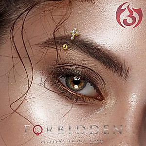 Forbidden Body Jewelry 16g 8mm Curved Barbell for Daith, Eyebrow, Rook & Belly Button with CZ Cross Top, Silver Tone