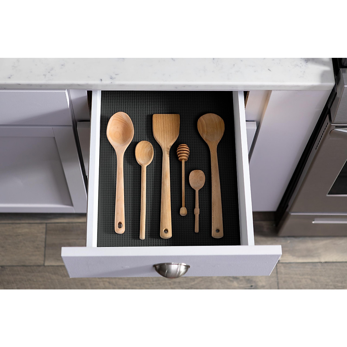 Duck Brand Select Grip EasyLiner Shelf and Drawer Liner, Non-Adhesive, 12-Inch x 10-Feet, Non-Adhesive, Black, 1359571