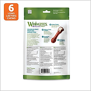 Whimzees Brushzees Dental Chews for Dogs (Large) and Veggie Sausage Dental Chews for Dogs (Large)