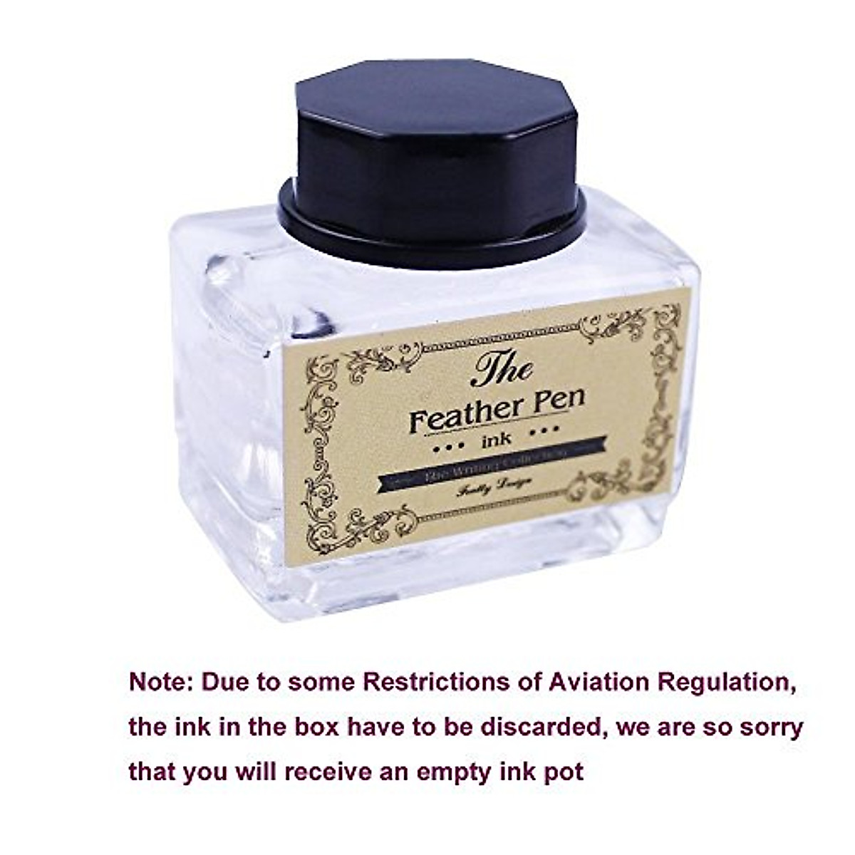 Calligraphy Feather Pen Set- Vintage Writing Feather Quill Pen Ink Set- 5pcs Metal Pen Nib Wedding Gift Set (Compass Box Feather Pen)