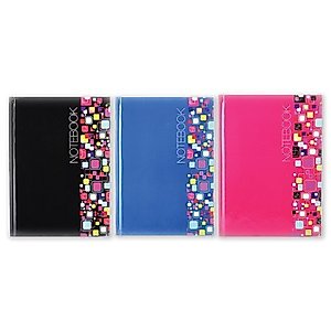Pink A5 Notebook Ruled Hard Back Bound Note Book Squares Design