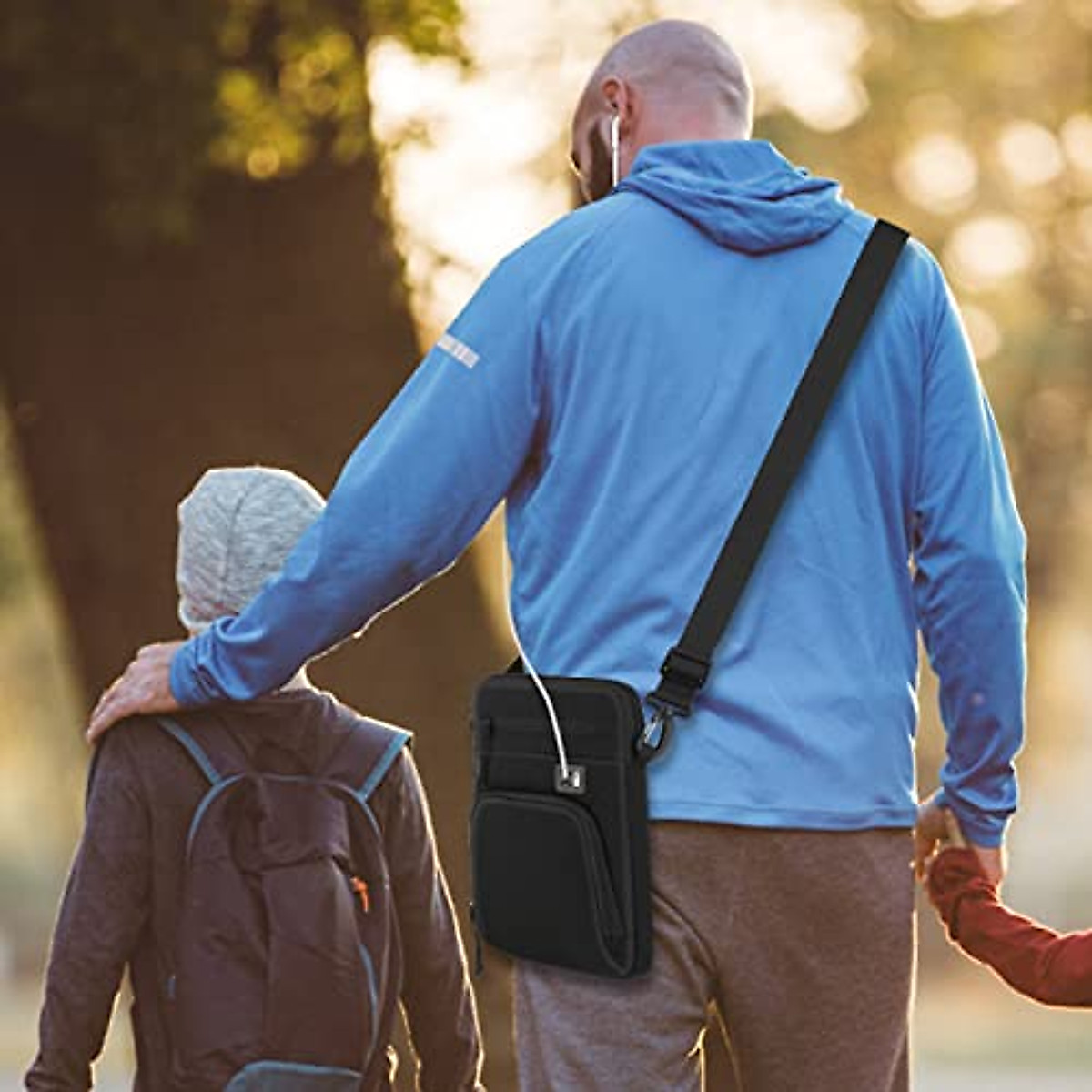 SIMTOP Tablet Sleeve 12.9 inch New iPad Pro (5th/4th/3rd Gen) 2022-2018 Tablet Shoulder Sleeve Bag with Magic Keyboard and Smart Keyboard Folio or Logitech Slim Folio Pro Case (12.9 inch Black)