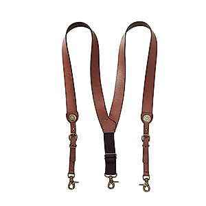 Nocona Belt Co. Men's Standard Bullet Concho Gallus Leather Suspenders, Brown, Medium