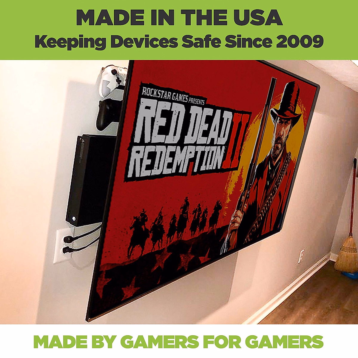 HIDEit Mounts X1X Wall Mount for Xbox One X - Made in USA White Steel Mount for Xbox One X White to Safely Store Your Xbox One X Near or Behind TV