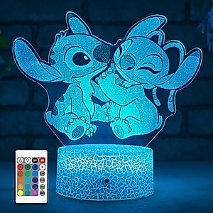 ZeHaiYlf Stitch Lamp,Stitch Night Light, Stitch Gifts,Stitch Light，with Remote & Smart Touch, Dimmable lamp，Children's Day Gift，for Children's Room Decoration，Christmas Gifts