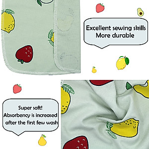 Bamiketty Reusable Paper Towels, Pack 15 Reusable Paper Towels with Durable Cardboard Roll, Cotton Flannel Towel Reusable Napkin, Zero Waste Washable Napkins, Super Soft Paperless Kitchen Cloth