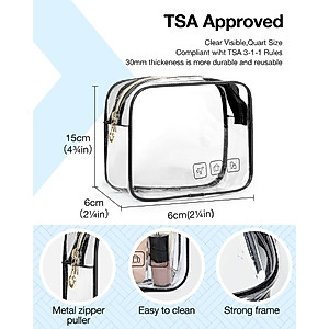 BAGSMART Toiletry Bag Hanging Travel Makeup Organizer with TSA Approved Transparent Cosmetic Bag Makeup Bag for Full Sized Toiletries, Medium-Black