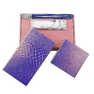 Leopard Empty Makeup Magnetic Palette with Spatula and Metal Stickers 2pcs Palettes Set 18 Colors and 9 Colors Empty Magnetic Makeup Palette (Fish Scales)