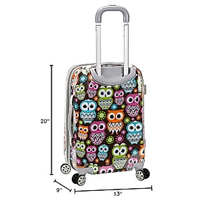 Rockland Vision Hardside Spinner Wheel Luggage, Owl, Carry-On 20-Inch