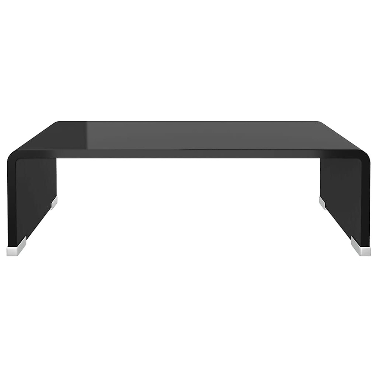 SKM TV Stand TV Stand/Monitor Riser Glass Black 15.7"x9.8"x4.3"
