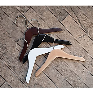 NAHANCO 10" Wooden Baby/Infant Hangers, Low Gloss Mahogany- 25/CTN.