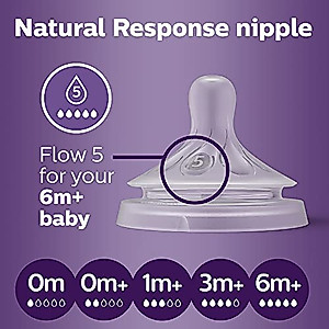 Philips Avent Natural Response Baby Bottle Nipples Flow 5, 6M+, 4pk, SCY965/04