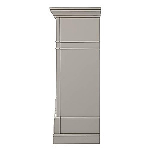 SEI Furniture Birkover Electric Fireplace with Multicolor Marble Surround, Gray