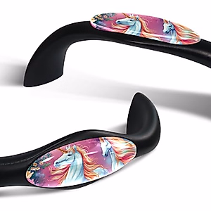 4 Pack ABS Glass Cabinet Pulls, 5 Inch Wave Cabinet Handles Hardware for Kitchen Door Cabinets Cupboard, Double Unicorn Dresser Drawer Handles Pulls