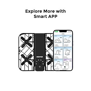 HOVERAir X1 Drone with Camera, Self-Flying Camera Drone with Follow Me Mode, Foldable Mini Drone with HDR Video Capture, Palm Takeoff, Intelligent Flight Paths, Hands-Free Control Black (Combo)