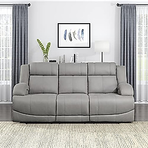 Lexicon Landwood Power Double Reclining Sofa, Gray