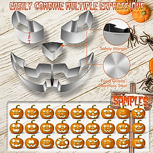 IWPTY 43 PCS Pumpkin Carving Kit for Kids Adults, Halloween Pumpkin Easy Made Stencils, Stainless Steel Pumpkin Safe Carver Tools Kits - 2023 Version (20 Pcs with 2 String Lights & 21 Ghost Stickers)
