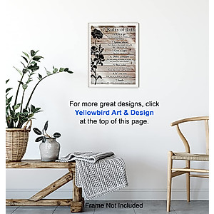 7 Rules Of Life Wall Art - Inspirational Gifts for Women, Men - Motivational Posters, 8x10 - Inspirational Wall Decor - Home Office, Bedroom, Living Room - Inspiring Positive Quotes Wall Decor