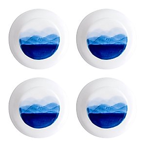 Wodlo Towel Hooks - Pack of 4, Hand-Painted Blue, Round Shape, Adhesive Backing, Suitable for Coats, Hats, and Robes