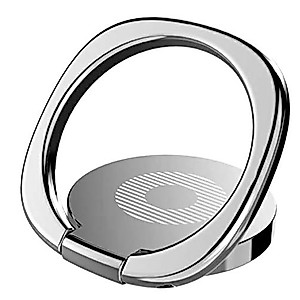 Cell Phone Ring Holder Grip Finger Kickstand Turns 360° Degrees & 180° Degrees Adjustable to Fit Your Needs Helps Stabilize Phone for Selfies 4 Colors Available iPhone Stand Phone Grip 62728 (Silver)