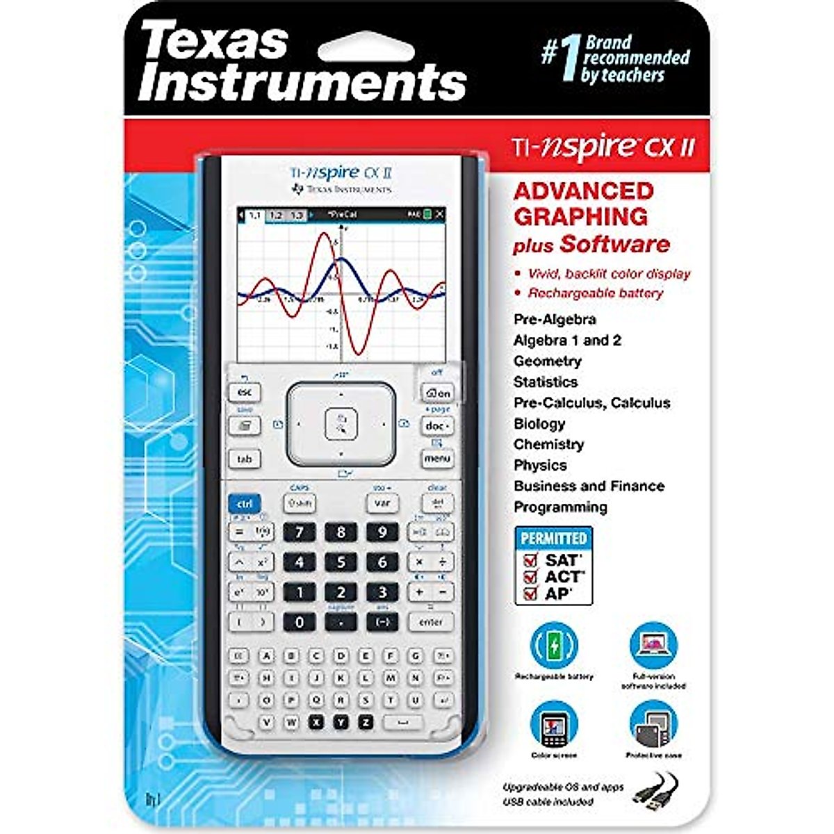 TI-Nspire CX II Color Graphing Calculator with Student Software (Renewed)