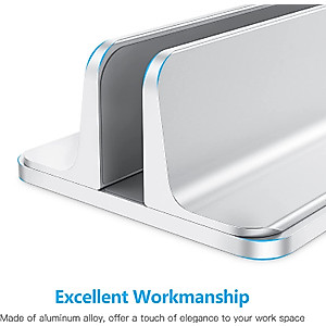 Vertical Laptop Stand, Adjustable Laptop Holder Desktop Stand (Small, Sliver)