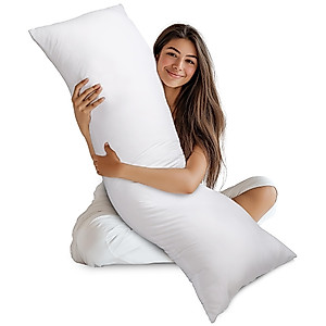 Utopia Bedding Full Body Pillow for Adults (White, 20 x 54 Inch), Long Pillow for Sleeping, Large Pillow Insert for Side Sleepers