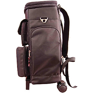 Gator Cases Lightweight Rolling Backpack Case with Pull Handle; Fits 25-Note Micro Controllers and Laptop (GK-LT25W),Black