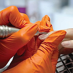 ASAP Orange Nitrile Powder Free Examination Gloves, Disposable, 4.5 mil, Orange (Box of 100) (Medium)