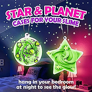 Original Stationery Galaxy Slime Kit, Fun Slime Set with Glow in The Dark Stickers, Dark Powder to Make Glitter & Galactic Slime!