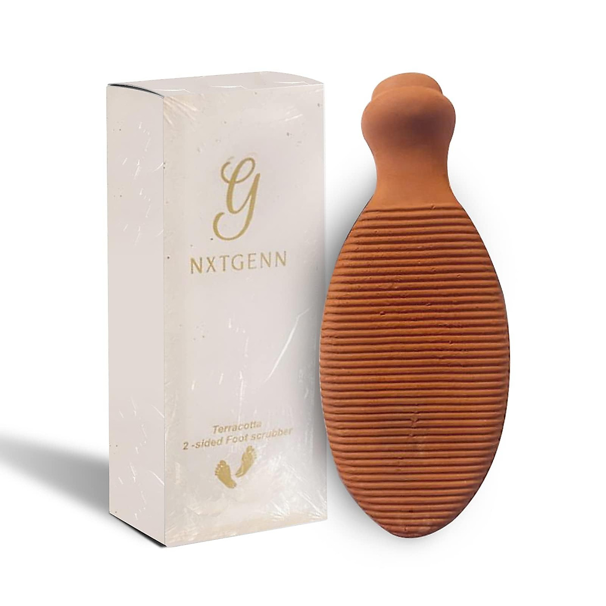 Pumice Stone for Feet Lasts 5+ Years - Exfoliator Scrubber Callus Remover for Hard Skin -Pedicure Tool Foot File Made of Natural Terra-Cotta