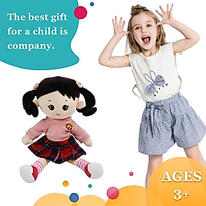 SpecialYou 13.5'' Soft Girl Doll with Cute Tracksuits Stuffed Plush Toy Snuggle Buddy Bedtime Friends Gift for Kids Boys Girls on Christmas Halloween Birthday