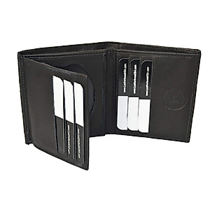 Bi-Fold Badge Holder Wallet, Shield Badge Style with ID window 100% Genuine Leather