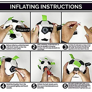Hyper Pet The Original Quality Grab Tabs Dog Soccer Ball & Dog Football (Indoor-Outdoor Interactive Dog Toy Dog Balls with Easy Grab Tabs) Fun Dog Tug Toy and Dog Ball - 7.5"