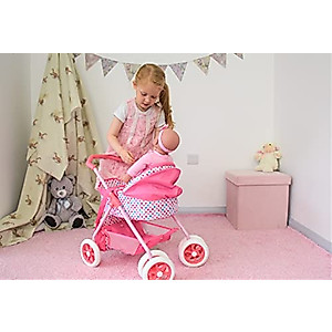 Kookamunga Kids Unicorn Reversible Doll Pram with Diaper Bag. for Kids Aged 3+ Fits Dolls up to 18". Doll not Included.
