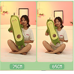 OPHRBU Cute Avocado Stuffed Plush Soft Hugging Pillow Toy，Plush Toy Doll Sleeping Pillow Doll Doll for Ideal Gift for Birthday, Valentine's Day, Christmas (27.5")
