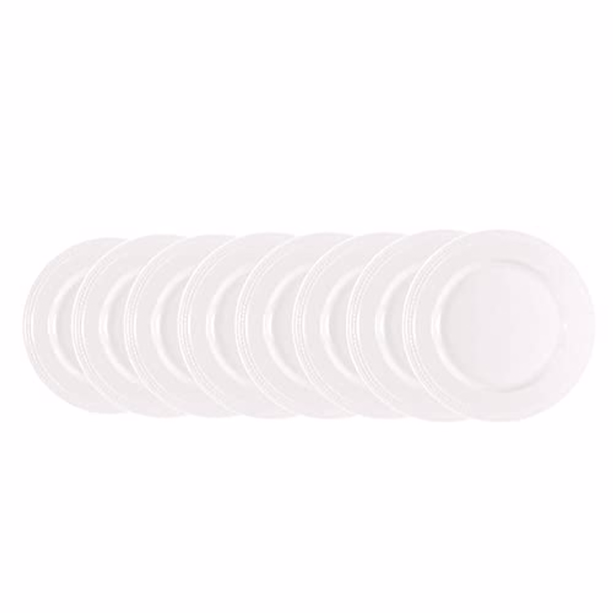 HomeVss, Pearl Dots Stoneware Dinnerware Set (56pc Set, White)